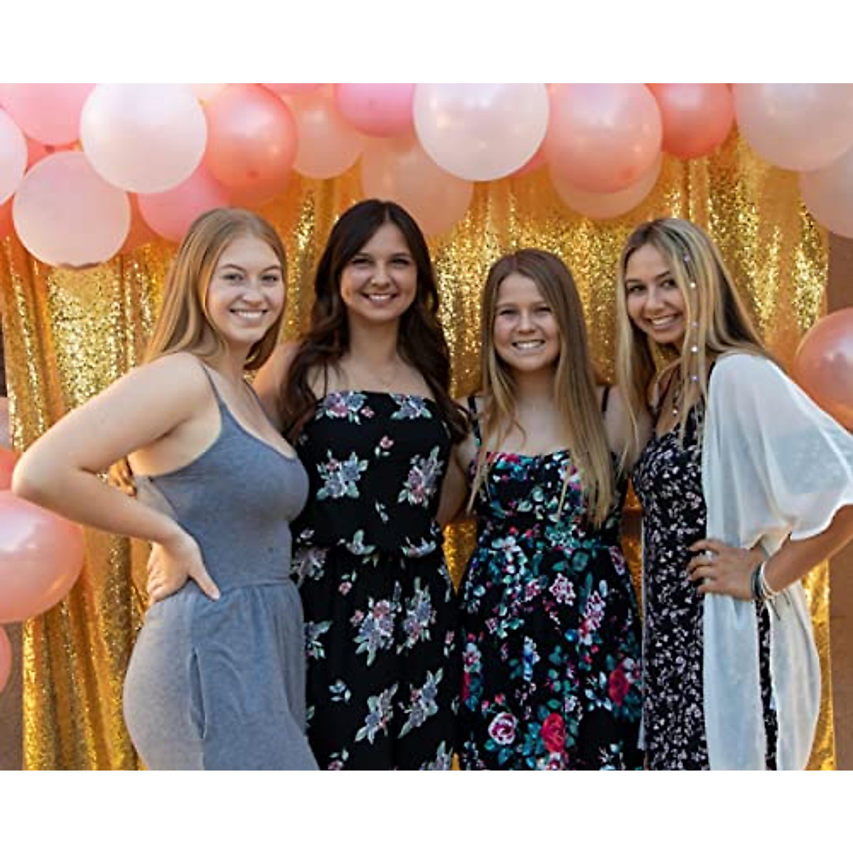 10Ft x 10Ft Gold Sequin Backdrop Curtain, Glitter Thick Not See Through Satin Background Drapes, Sparkly Opaque Photography Curtain, Sequence Xmas Thanksgiving Backdrop for Wedding Party Decor