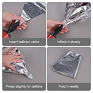 PartyWoo Silver Balloons, 6 pcs Diamond Silver Foil Balloons, 22 inch Giant 4D Foil Balloons and Ribbon, Balloons for Birthday Decorations, Wedding Decorations, Party Decorations (Balloon)