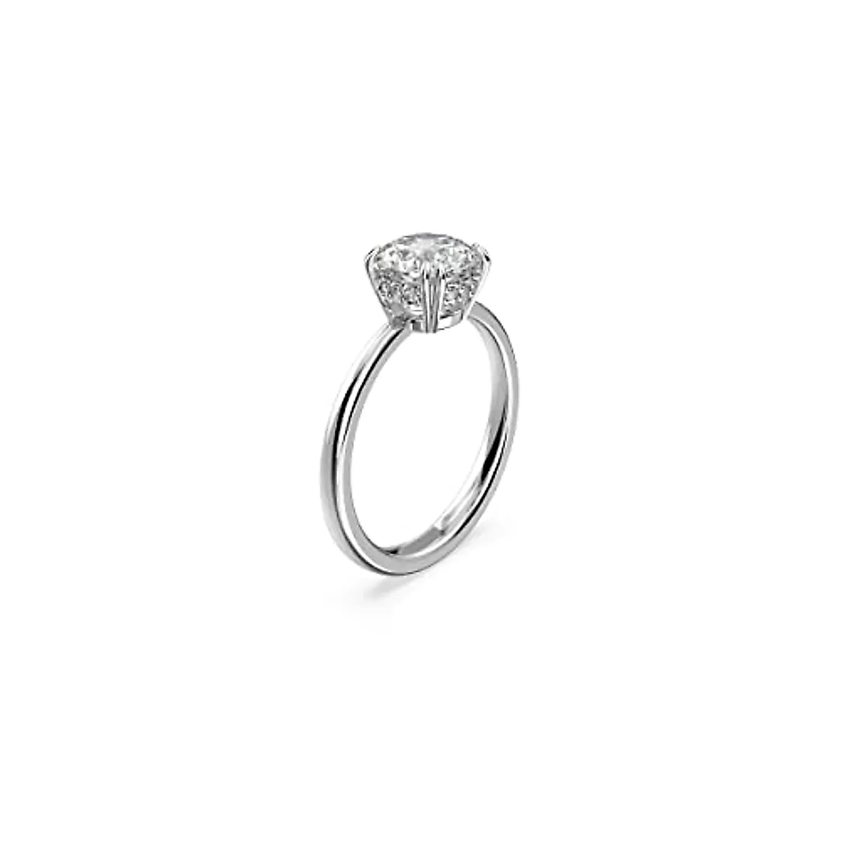 SWAROVSKI Stilla Double Prong Ring, White Crystals on a Rhodium Finish Setting, Part of the Constella Collection, EU Size 52; US Size 6
