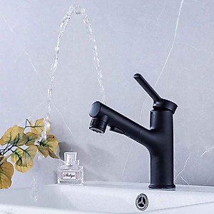 Black Bathroom Basin Taps Kitchen Sink Faucet Pull Down Sprayer Single Lever Mixer Brasss Tap for Lavatory Vanity Ashroom Bath Bathtubs Toilets