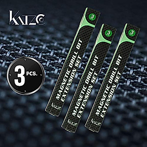 Katzco Magnetic Bit Holder Extensions - 3 Piece Set - 2, 4, and 6 Inch - for Drills, Socket Adapters, Automotive Maintenance, Shops, Mechanics, Household Use, DIY, Repair Work, and More