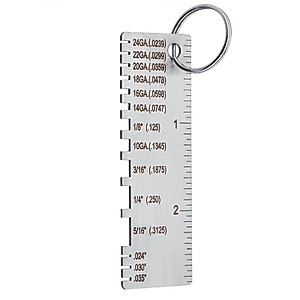 Wire/Metal Sheet Thickness Gauge 14 16 18 20 22 24 Wire Gauge Thickness Size Inspection Tool Welding Gauge,Stainless Steel