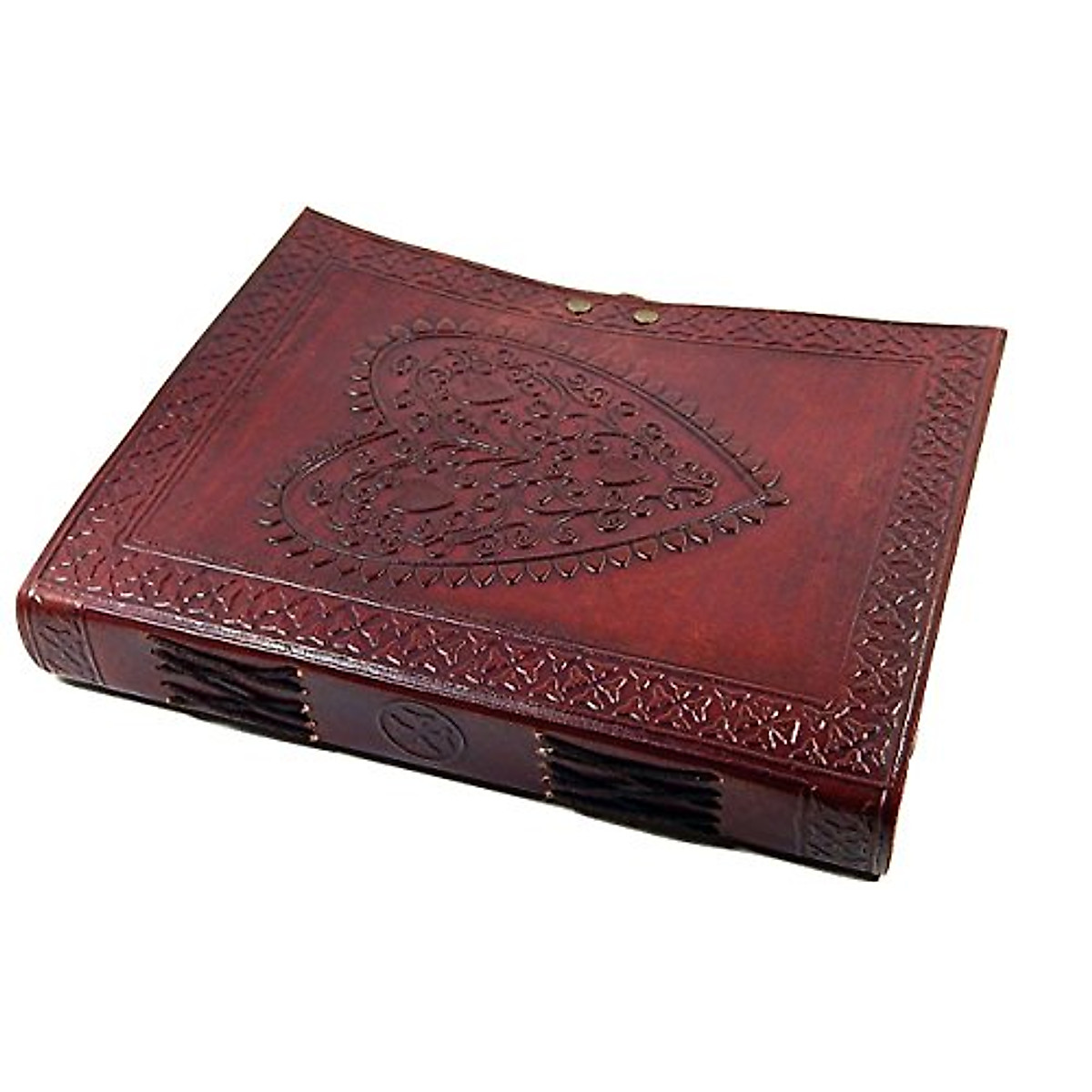 Leather Journal for Women - Unlined 5x7 Notebook for Writing with Lock – Cute Small Travel Journals with Embossed Heart Cover for Daily Drawing, Journaling – Valentines Wedding Gifts for Womens