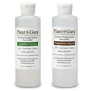 Vegetable Glycerin and Propylene Glycol 8 oz. Each Food Grade USP Kosher 99.9% Pure