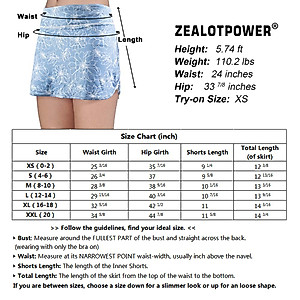 ZEALOTPOWER Athletic Skorts for Women Running Skirts Active Exercise Tennis Golf Sports