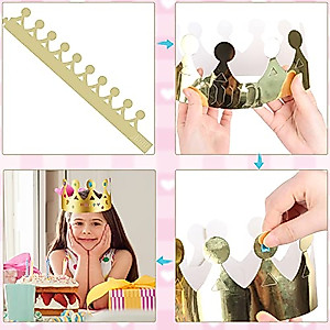 30-Piece Paper Crowns Birthday Crown Hat Paper Kits with Gems Letter Alphabet Stickers DIY Party Crown Hats Birthday Party Favor Supplies Decoration for Kids and Adults