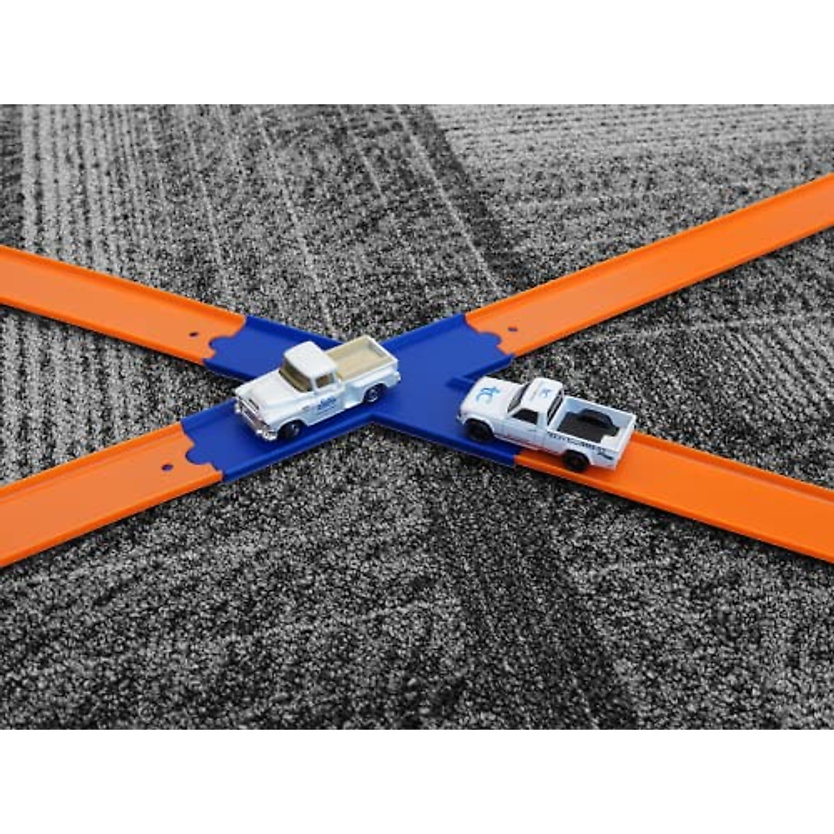 Hot Wheels Compatible Track Add-On Pack - Eco-Friendly PLA Plastic, Versatile Track Layout Pieces (Blue)