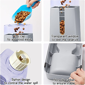 Automatic Cat Feeders 2 Packs with Cat Water Dispenser and Cat Food Dispenser Automatic Dog Feeder and Dog Water Dispenser for Small Medium Big Pet Dog Cat Puppy Kitten 1 Gallon
