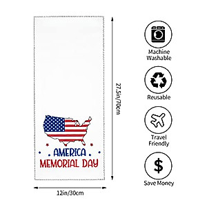 luxteen America Memorial Day Hand Towel - Print Bath Bathroom Towel Highly Absorbent Soft Guest Fingertip Towels