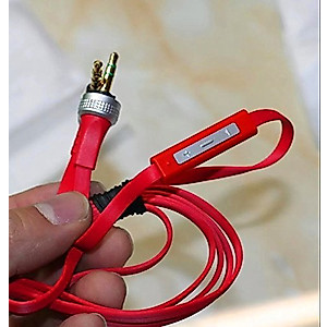 Sqrmekoko Replacement Audio Remote Mic Volume Control Aux Cable Wire Cord for Sony MDR-X10 MDR-XB920 MDR-X910 Headphones Red