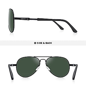 MERRY'S Men HD Polarized Sunglasses Aluminum Magnesium Driving Sun Glasses S8285 (Black Frame/G15 Lens/Black Temples, 60)