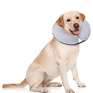 Inflatable Dog Cone Collar Alternative After Surgery - Soft Blow-up Protective Recovery Dog Collar, Pet Recovery Collar & Cone for Medium Dogs to Stop Licking, Protective Dog Neck Collar