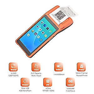 Entweg Handheld PDA Printer, All in One Smart POS Terminal Wireless Portable Printers