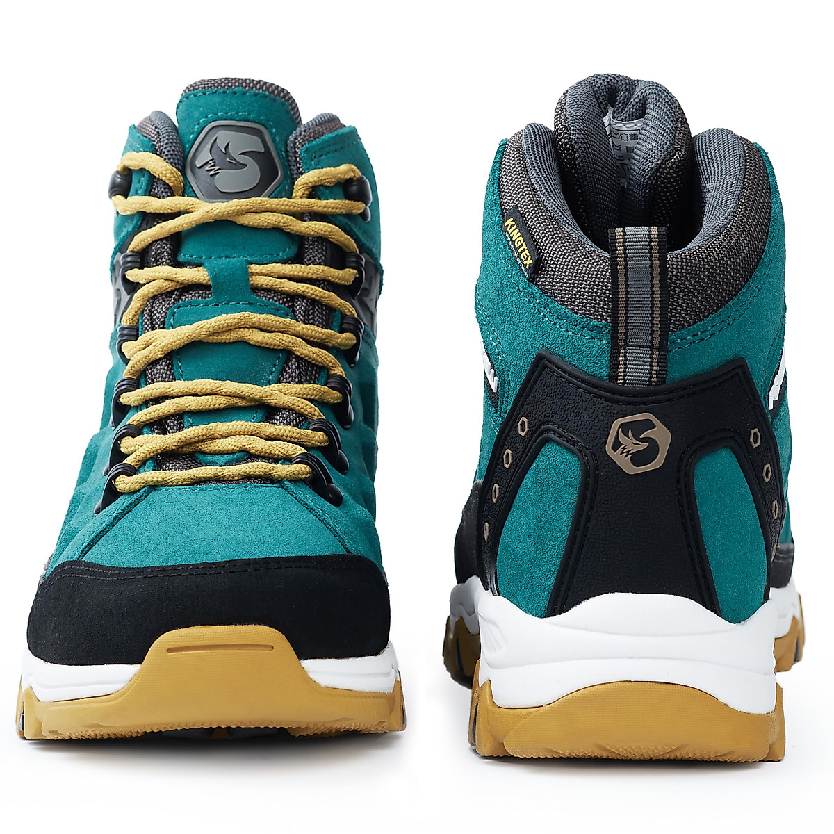 Foxelli Women’s Hiking Boots – Suede Leather Waterproof Hiking Boots for Women, Breathable, Comfortable & Lightweight Hiking Shoes Teal