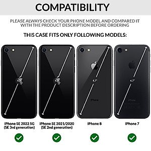 SURAZO Phone Wallet for iPhone SE (2020) case - Premium Genuine Leather Folio Cover with RFID Blocking & Kickstand - Flip case with 3 Card Slot & Paw Motif - Handmade in EU for Apple iPhone SE (2020)