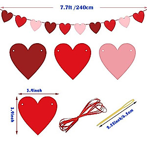 Heart Garland Banner DIY Decorations for Valentines Anniversary Wedding Birthday Party Decor Supplies 4 set