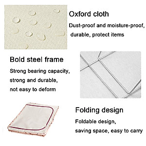 Storage Bins Boxes, Foldable Storage Bag-Capacity 72 L, Steel Frame Support Clothing Storage Bag, Quilt Collection Bag, Clothing Storage Bag With Transparent Window (Storage Bag - 1 Pack) (Pink)