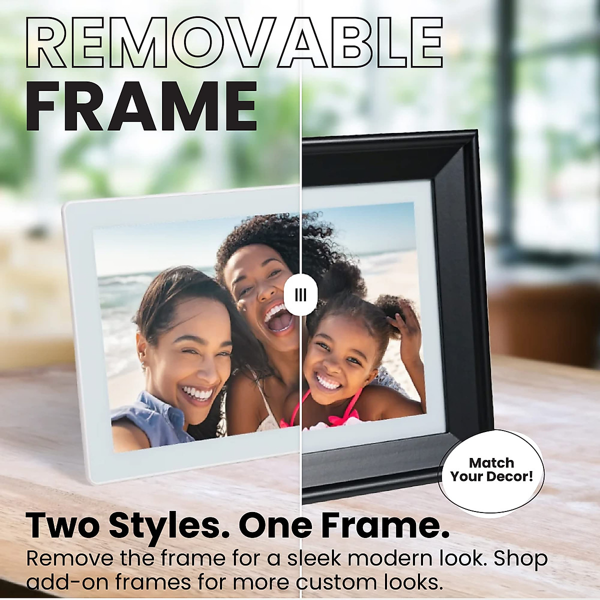 PhotoSpring 10in WiFi Digital Picture Frame, Family Can Send Photos from Anywhere via Email, App, or Web, Easy Touchscreen Setup, 1280x800 Display, Plays Videos, Black