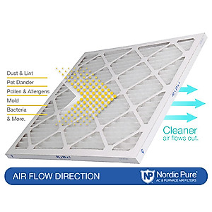 Nordic Pure 12x18x1 (11 1/2 x 17 1/2 x 3/4) Pleated MERV 8 Air Filters 6 Pack