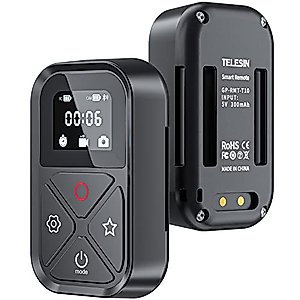 Remote Control for GoPro, TELESIN Magnetic Wireless Remote Controller with LCD Display Wrist Strap for Go Pro Max GoPro Mini Hero 11 10 9 8 Riding Bike Motorcycle Cycling Selfie Hiking Accessories