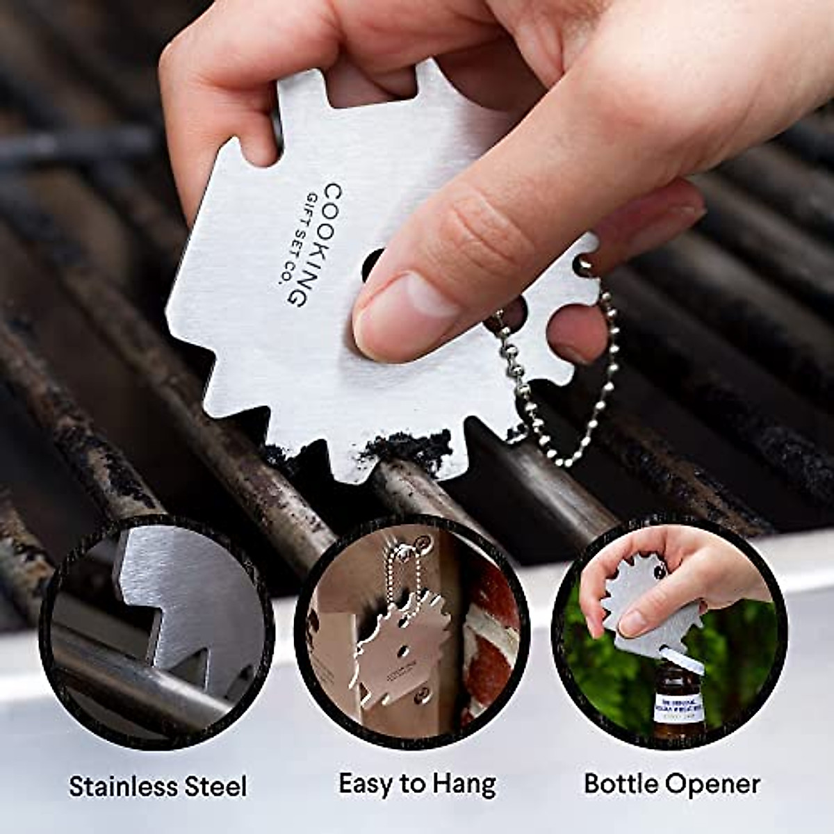 Wood Smoked BBQ Grill Set | Cooking Gifts & Grilling Gifts for Men | Gifts for Dad, Brother, Boyfriend, & Husband | Unique Barbeque Grill Accessories, 8-Piece Mens Gift Set, Outdoor Gifts