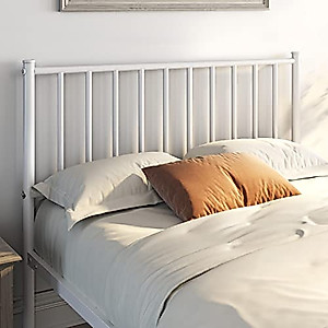 Yaheetech 14 Inch Full Size Bed Frame Metal Platform Bed with Spindle Headboard Footboard/Mattress Foundation/No Box Spring Needed/Underbed Storage Space/Steel Slat Support/Easy Set up, White