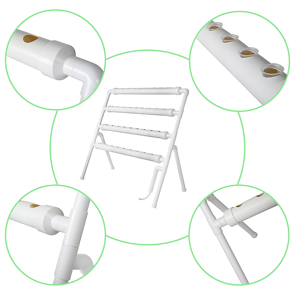 SanSanYa Hydroponic Site Grow Kit 36 Planting Sites Hydroponic Grow Kit Hydroponic Garden Plant Growing System with Rockwool Grow Baskets Sponges