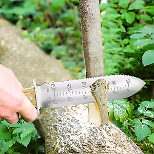 GARTOL Hori Hori Garden Knife, Garden Tools with Sheath for Weeding, Digging, Cutting and Planting, with 7" Stainless Steel Blade, Full-Tang Wood Handle with Hanging Hole and Sharpening Stone