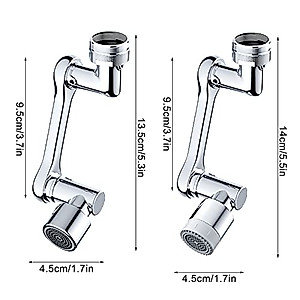 SLDHFE Universal Rotating Faucet Extender, 1080 Big Angle Degree Swivel Kitchen Sink Faucets Aerator, Splash Filter Rotatable Robotic Arm 2 In 1 Faucet Attachment Dual Mode