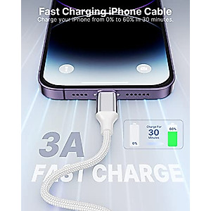 Short iPhone Charger 1ft 2Pack, Apple Certified 1 Foot iPhone Charger Cord Nylon Braided 12 Inch Short Cable Fast Charging Compatible with iPhone 13 12 11 Pro Max XR XS 8 7 6 Plus SE 2020