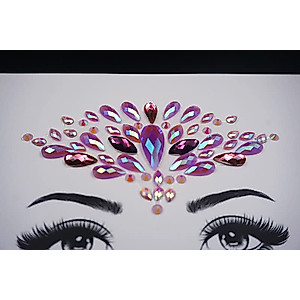 face jewels festival for women mermaid purple face gems glitter halloween Rhinestone Face tattoo Eyes face body temporary tattoos for edm music festival (S056)