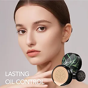ASCOKA Mushroom Head Air Cushion CC Cream Foundation, Moisturizing BB Cream Nude Long Lasting Matte Concealer Air Heads CC Cream Face Makeup Foundation (Natural)