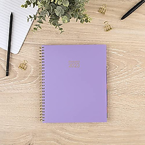 AT-A-GLANCE 2023 Weekly & Monthly Planner, Harmony, 7" x 8-3/4", Medium, Pocket, Stickers, Monthly Tabs, Lilac (1099-805-19)