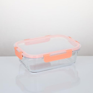 Scizorito 10PACK Glass Meal Prep Containers, for Lunch Food & Fruit Storage with Lids,Glass Lunch Box for Kitchen (10-Pink)