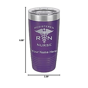 LaserGram 20oz Vacuum Insulated Tumbler Mug, RN Registered Nurse, Personalized Engraving Included (Dark Purple)