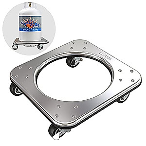 XIEEIX Movable Propane Cylinder Base, Fixed Propane Tank Tray with Brake Wheel, 5-30ib Gas Cylinder Fixed Shelf, Used for Gas Cylinder Consignment and Fixed Storage