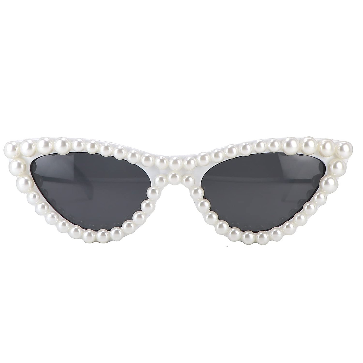 FUPRECIOUS Pearl Cat Eye Sunglasses Womens Cute Fashion Trendy Eyewear
