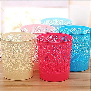 Daliuing Garbage Bin Hollow Trash can Swing Waste Basket for Kitchens, Home Offices, Kids Rooms