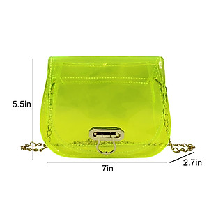 MINGSEECESS Women Clear Crossbody Purse Bag Transparent Clutch Message Bag See Through Handbag Wallet