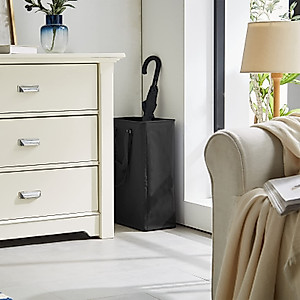 Slim Laundry Hamper with Adjustable Long Handles, 45L Small Laundry Baskets with Mesh Top, Narrow Dirty Clothes Hamper for Bedroom, Closet, and Bathroom - Black