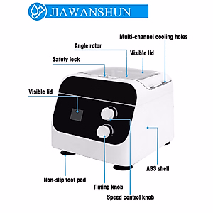 JIAWANSHUN 8x20ml Centrifuge Machine PRP Centrifuge Lab Benchtop Centrifuge,0-4000RPM Speed Adjustment,999mins Timing,LCD Display for Blood Serum/Fat Separator 110V US Plug