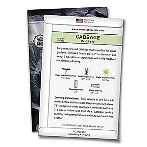 Sow Right Seeds - Red Acre Cabbage Seed for Planting - Non-GMO Heirloom Packet with Instructions to Plant an Outdoor Home Vegetable Garden - Great Gardening Gift (1)