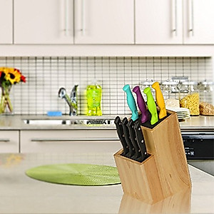 Mantello Universal Knife Holder- Knife Block Without Knives, Two-Tier Knife Storage Universal Knife Block- Kitchen Knife Holder, Knife Holder for Kitchen Counter