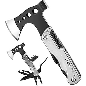 Christmas Gifts for Men Dad Husband, Multitool Camping Accessories 15 in 1 Hatchet with Axe Hammer Knife Pliers Screwdrivers Saw Bottle Opener, Cool Gadget for Outdoor Camping Hiking, Emergency
