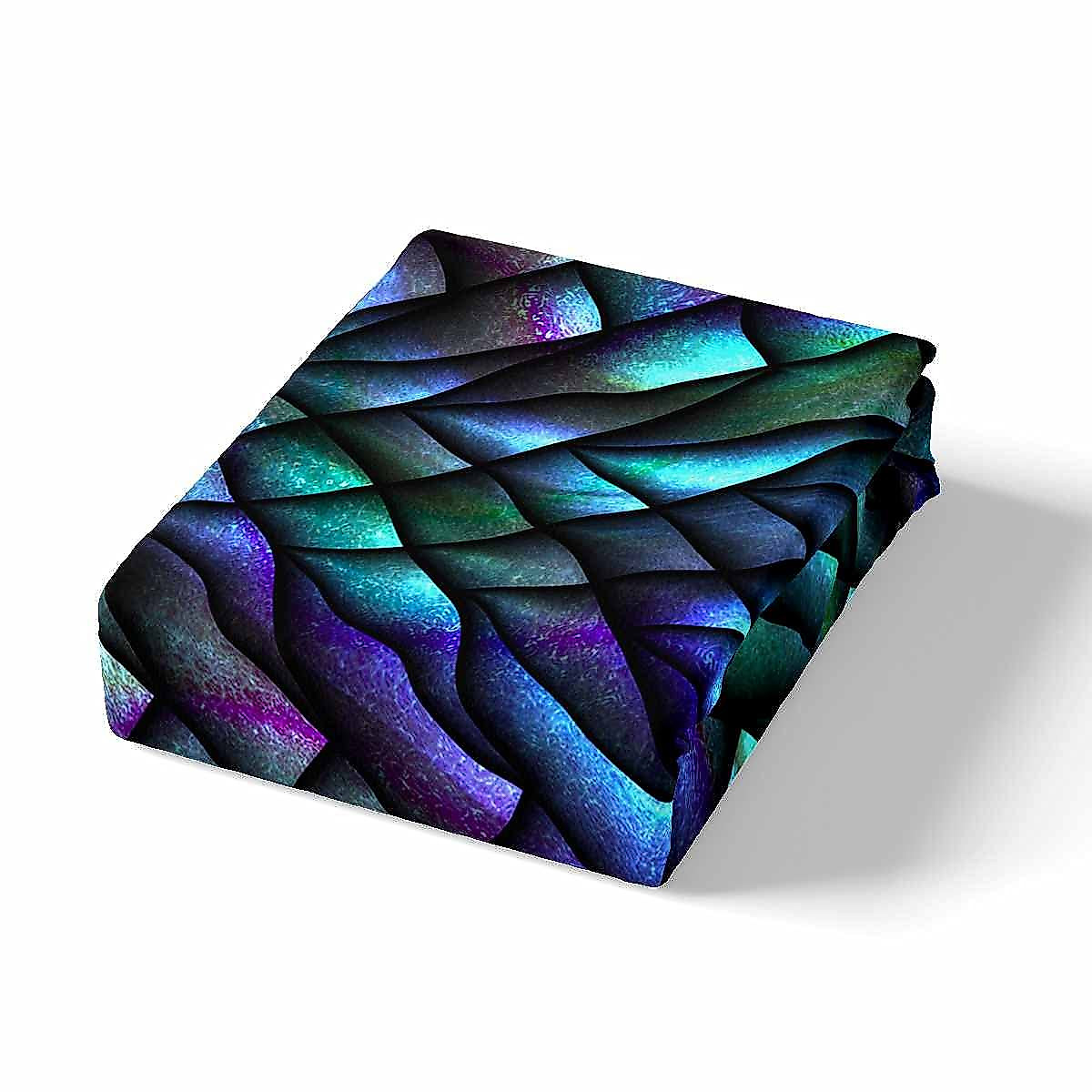 Feelyou Dragon Scales Duvet Cover for Kids Teens Reptile Skin 3D Bedding Set Animal Comforter Cover Ultra Soft Decor Bedspread Cover Blue and Green Queen Size with 2 Pillow Case