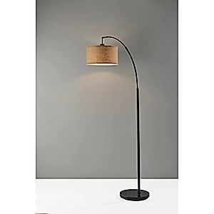 Adesso SL3993-26 Burlap Arc Lamp, Antique Bronze