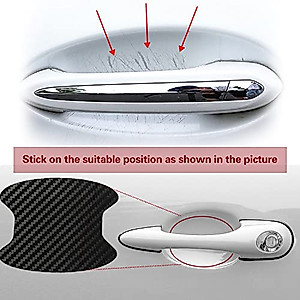 4pcs Car Door Bowl Stickers Scratches Protective Films, Universal Carbon Fiber Car Door Side Sticker Paint Protection with Door Bowl, Guard Film for Car SUV