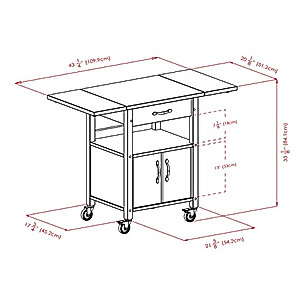Winsome Wood Drop-Leaf Kitchen Cart