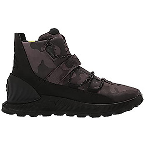 ECCO Men's Exostrike Gore-TEX Waterproof Buckle Hiking Boot, Titanium/Black, 6-6.5