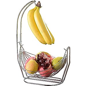 W Home Jiallo Silver Fruit basket with Banana Hanger (Banana_S)